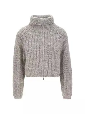 GRAN SASSO Cable-knit Cropped Cardigan - Grey