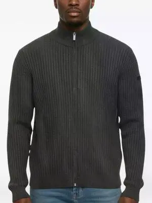 RRD Velvet Rave Ribbed-knit High-neck Cardigan