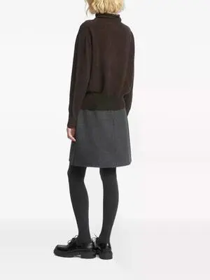 YVES SALOMON Leather-patch A-line Mini Skirt