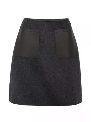 YVES SALOMON Leather-patch A-line Mini Skirt