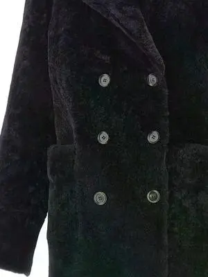 NOVELLE Rakel Double-breasted Shearling Coat - Black