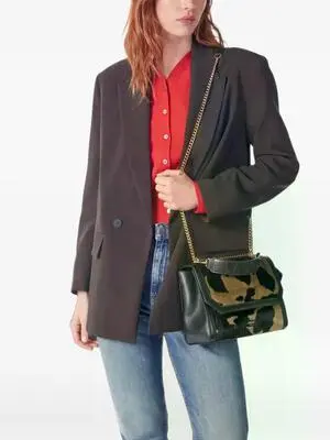 LANCEL Medium Ninon Animal-print Crossbody Bag - Black