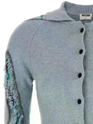 Moschino Distressed Argyle Cardigan