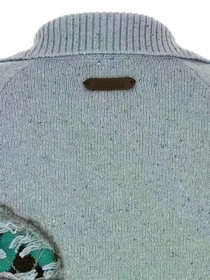 Moschino Distressed Argyle Cardigan