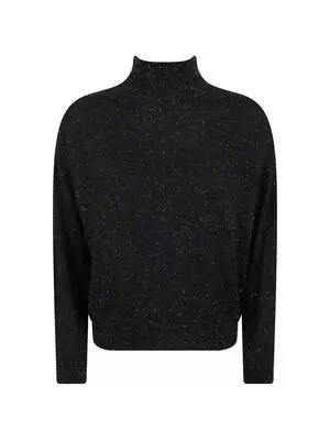 Peserico Flecked High-neck Sweater - Black