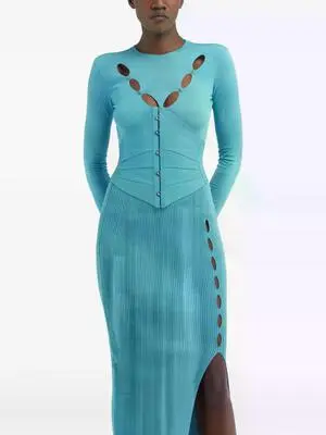 Roberto Cavalli Cut-out Corset-style Midi Dress - Blue