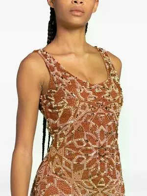 Roberto Cavalli Bead-embellished Sequin-embellished Dress