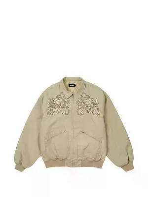 PALACE Floral-embroidered Canvas Bomber Jacket - Neutrals