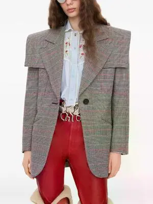 Chloé Check-pattern Cape-detail Blazer