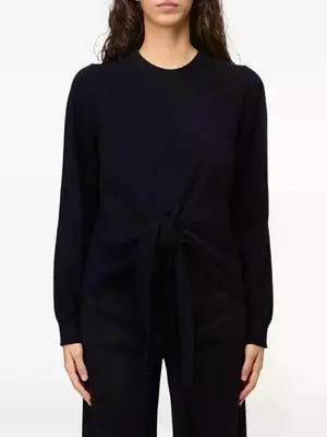 TELA Tie-waist Asymmetric Sweater - Blue