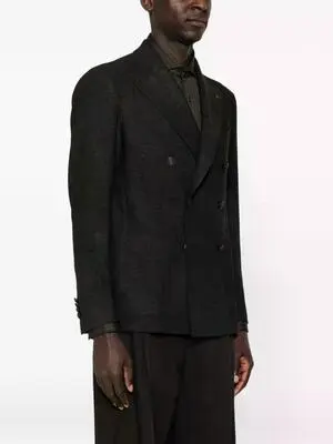 Tagliatore Double-breasted Chevron-weave Blazer