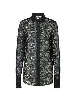 Fendi Floral-lace Shirt - Black