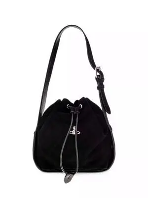 VIVIENNE WESTWOOD Stacey Leather-trim Bucket Bag - Black
