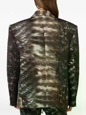 Roberto Cavalli Fur-print Single-breasted Jacket
