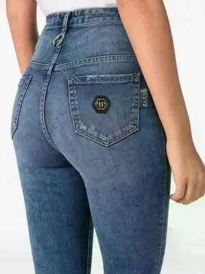 Philipp Plein High-waisted Logo-patch Jeans