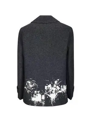 Comme Des Garçons Paint-splatter Double-breasted Coat