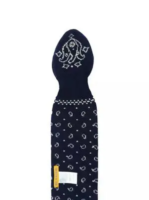 Guest In Residence Intarsia-knit Bandana Scarf - Blue