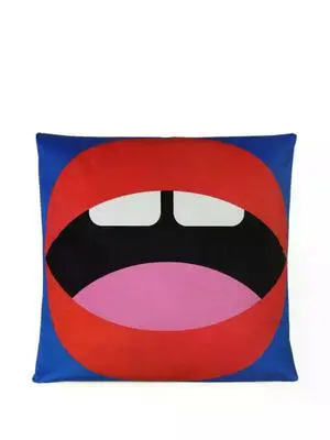 QEEBOO X C&k Mouth Graphic-print Cushion - Blue
