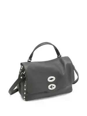 ZANELLATO Postina Studded Leather Shoulder Bag - Grey