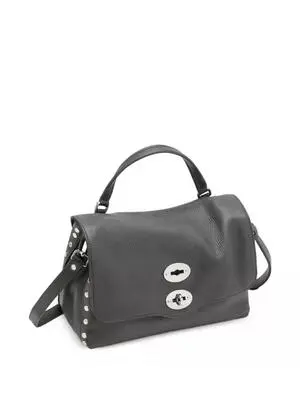 ZANELLATO Postina Studded Leather Shoulder Bag - Grey