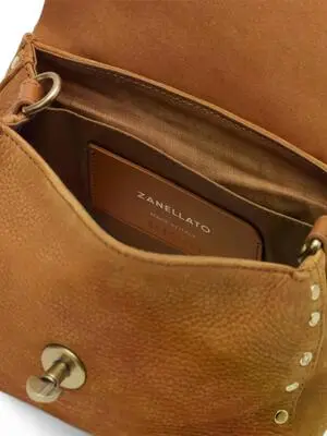 ZANELLATO Postina Stud-embellished Shoulder Bag - Brown