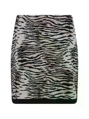 Rixo Tiger-print Wool Short Skirt - Neutrals