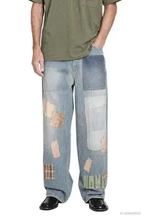 Kapital 14oz Denim 5p Baggy Pants - Blue