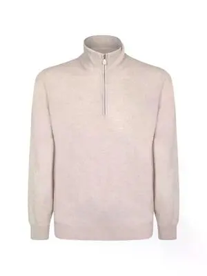 Brunello Cucinelli Cashmere Sweater With Half-zip - Neutrals