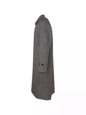 BRERAS MILANO Herringbone-pattern Raglan-sleeve Coat