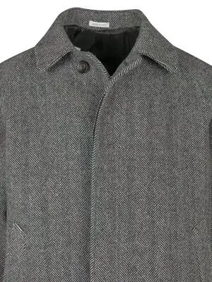 BRERAS MILANO Herringbone-pattern Raglan-sleeve Coat