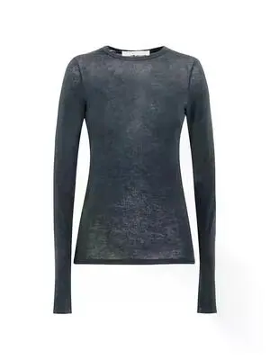 TELA Semi-sheer Long-sleeve T-shirt - Grey