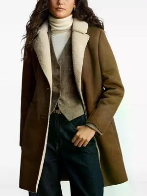 Ralph Lauren Shearling-effect Notch-lapel Coat