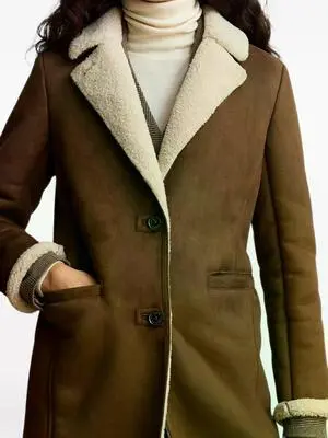 Ralph Lauren Shearling-effect Notch-lapel Coat