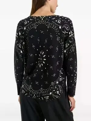 KUJTEN Bandana-print Distressed Sweater