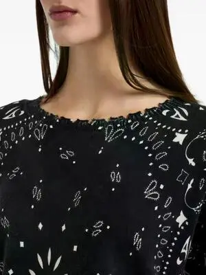 KUJTEN Bandana-print Distressed Sweater