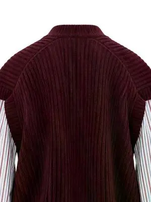 SOLOTRE Distressed Layered-effect Cardigan
