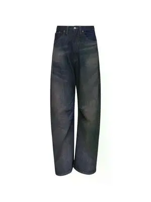 MAISON MARGIELA Dark Wide Leg Jeans With Worn-effect - Blue