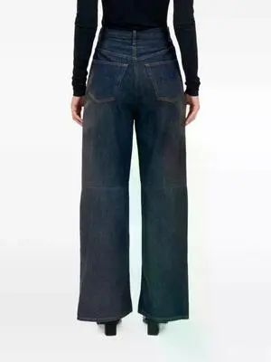 MAISON MARGIELA Dark Wide Leg Jeans With Worn-effect