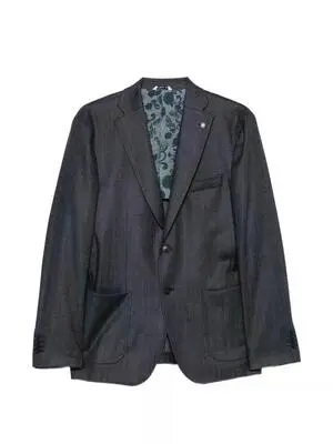 MANUEL RITZ Single-breasted Notch-lapel Blazer - Blue