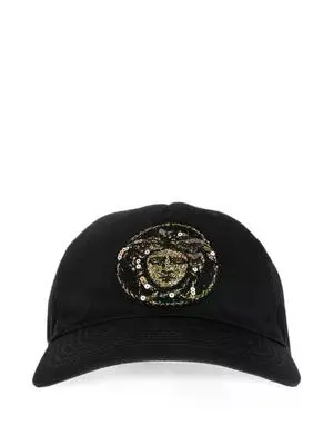 Versace Embroidered Cotton Baseball Cap - Black