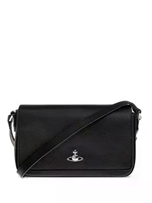VIVIENNE WESTWOOD Orb-plaque Leather Shoulder Bag - Black