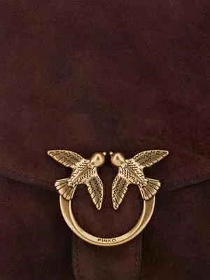 Pinko Love Birds Suede Shoulder Bag