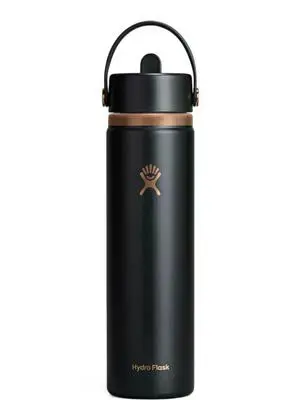 HYDRO FLASK Wide Flex Straw Cap Water Bottle 710ml - Black