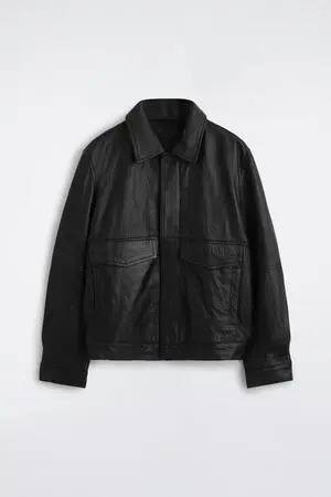 Cos Leather Flight Jacket