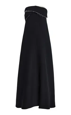 CALVIN KLEIN Lavander Strapless Virgin-Wool Midi Dress