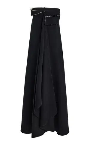 Calvin Klein Lavander Strapless Virgin-wool Midi Dress