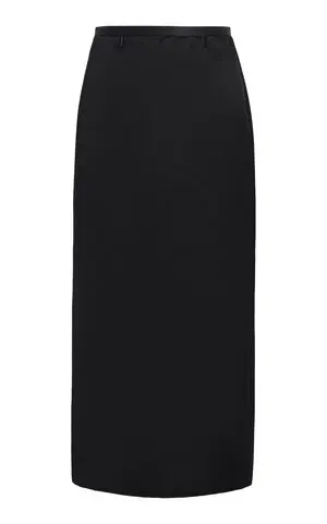 Calvin Klein Maelys Mid-rise Silk-wool Midi Skirt - Black