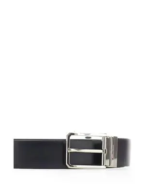 Santoni Logo Buckle Leather Belt