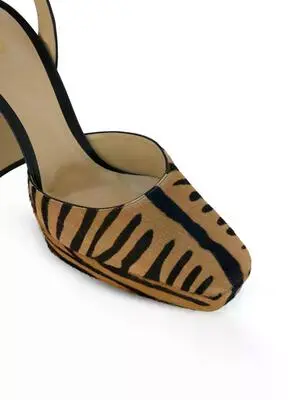 Fendi After 9 Animal-print Slingback Pumps - Neutrals