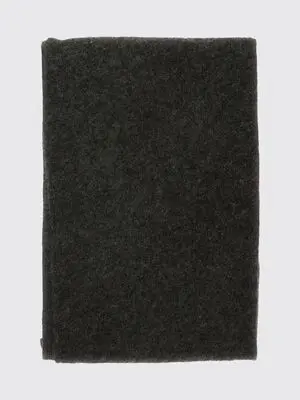 Brunello Cucinelli Triangular Cashmere Scarf With Embroidery And Monili - Black